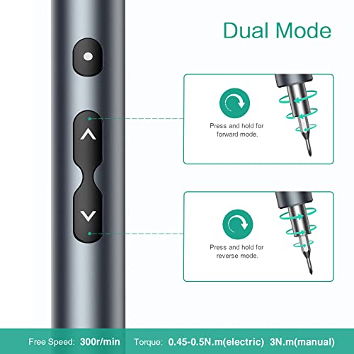 ORIA Mini Electric Screwdriver, 51 in 1 Cordless Power Precision Screwdriver Set with 48 Bits, Small Electric Screwdriver with USB Charging, LED Light, Handy Repair Tool for Smartphones,Toys, PC