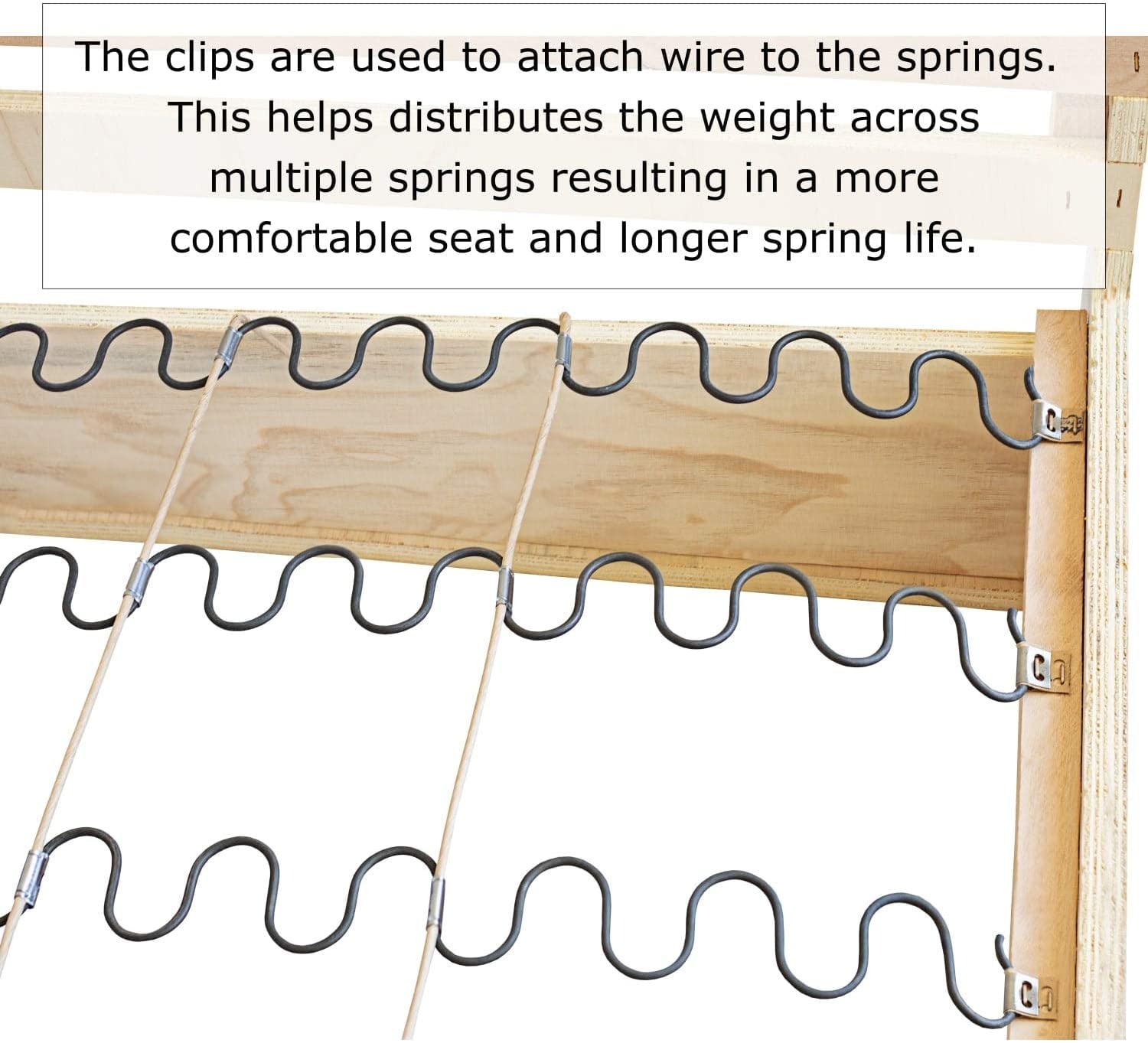 Jikaihong 60 Pack Sofa Spring Repair Kit, Upholstery Stay Wire Clips for Sofa,and Chair Spring Repair,Couch,Connectors to Attach Springing Wire to Springs
