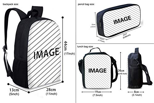 HUGS IDEA Killer Whale Print School Backpack Set with Insulated Lunch Box Zipper Closure Pen Holder Organizer for Children Girls Boys 3 in 1