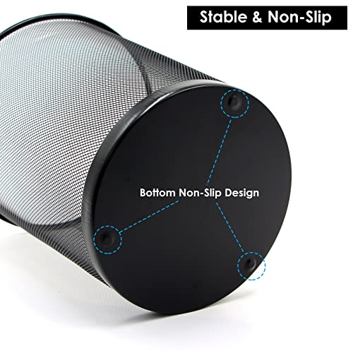 SHSYCER Black Mesh Trash Cans 4 Gallon, Mesh Office Trash Can 10 Pack, Metal Wire Wastebaskets, Waste Basket Trash Can, Small Trash Cans,Recycling Garbage Container Bin for Office, Home, Bedroom