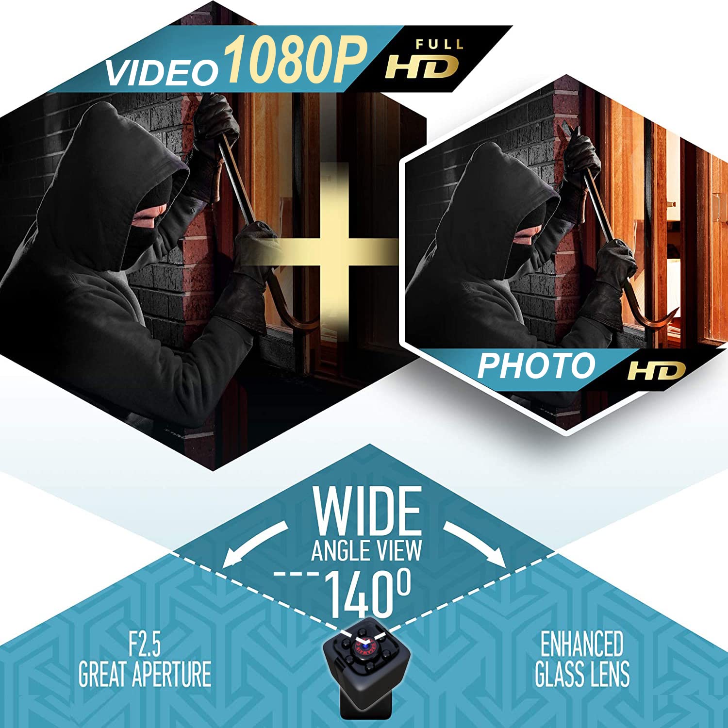 Mini Spy Camera 1080P Hidden Camera - Portable Small HD Nanny Cam with Night Vision and Motion Detection - Indoor Covert Security Camera for Home and Office - Hidden Spy Cam - Built-in Battery