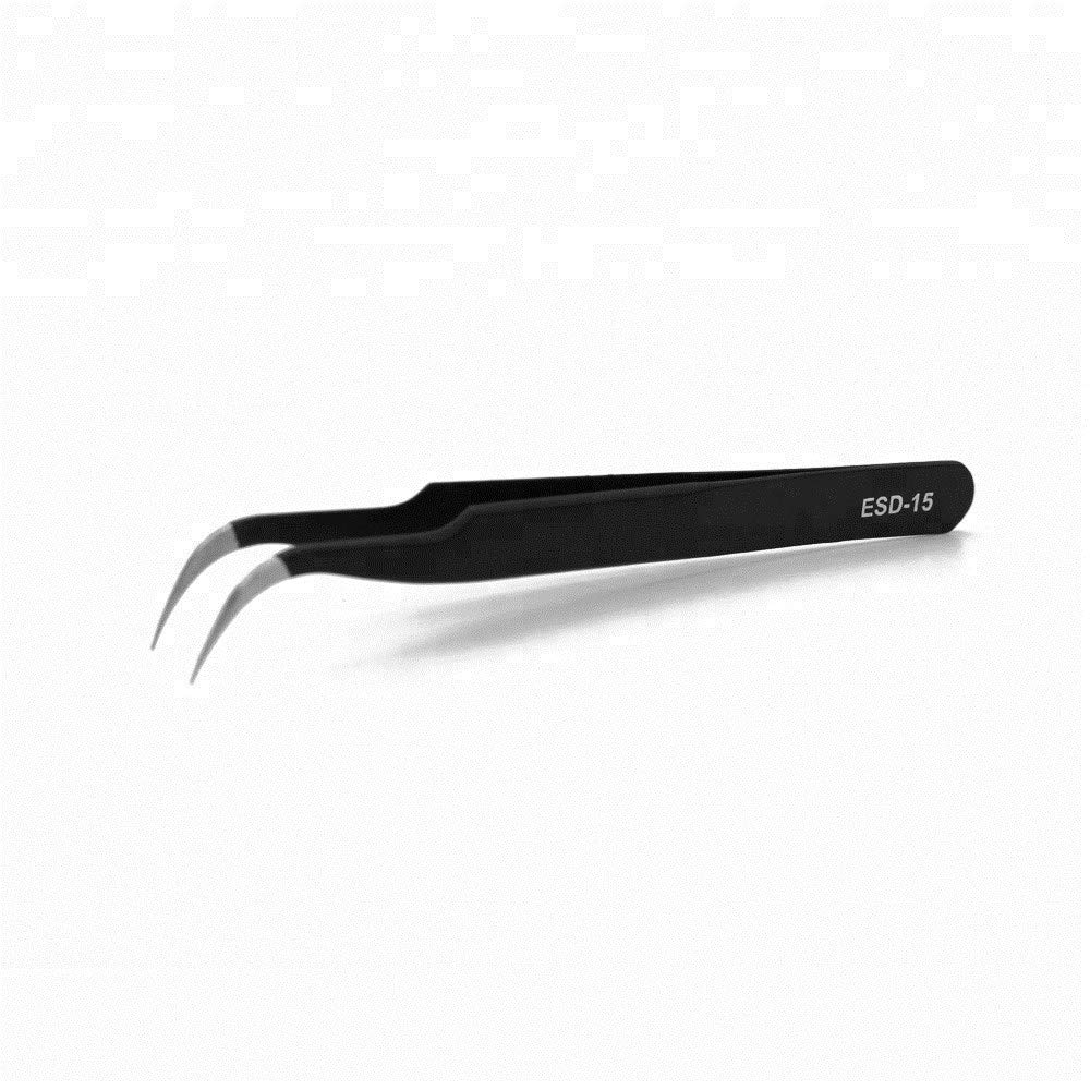 Industrial Anti-static Stainless Steel Tweezers Personal Care Eyebrow/Eyelash Tweezers (ESD15)