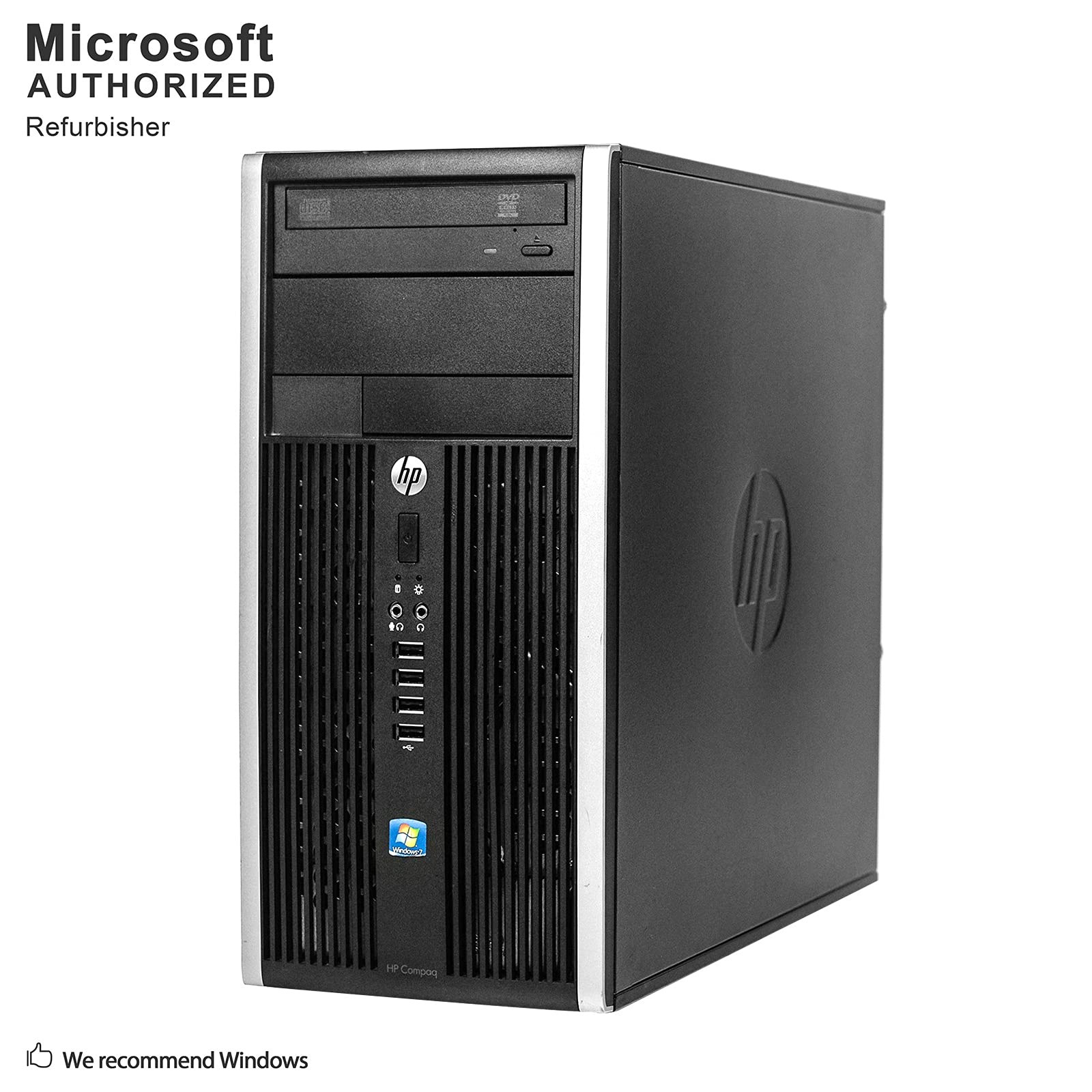 HP Desktop PC Computer Tower PRO 6300, Intel Quad Core i5-3570 3.8GHz, 8G DDR3, 500G, DVD, WiFi, BT, VGA, DP, Windows 10 Pro 64 Bit-Multi-Language Supports English/Spanish/French(Renewed)