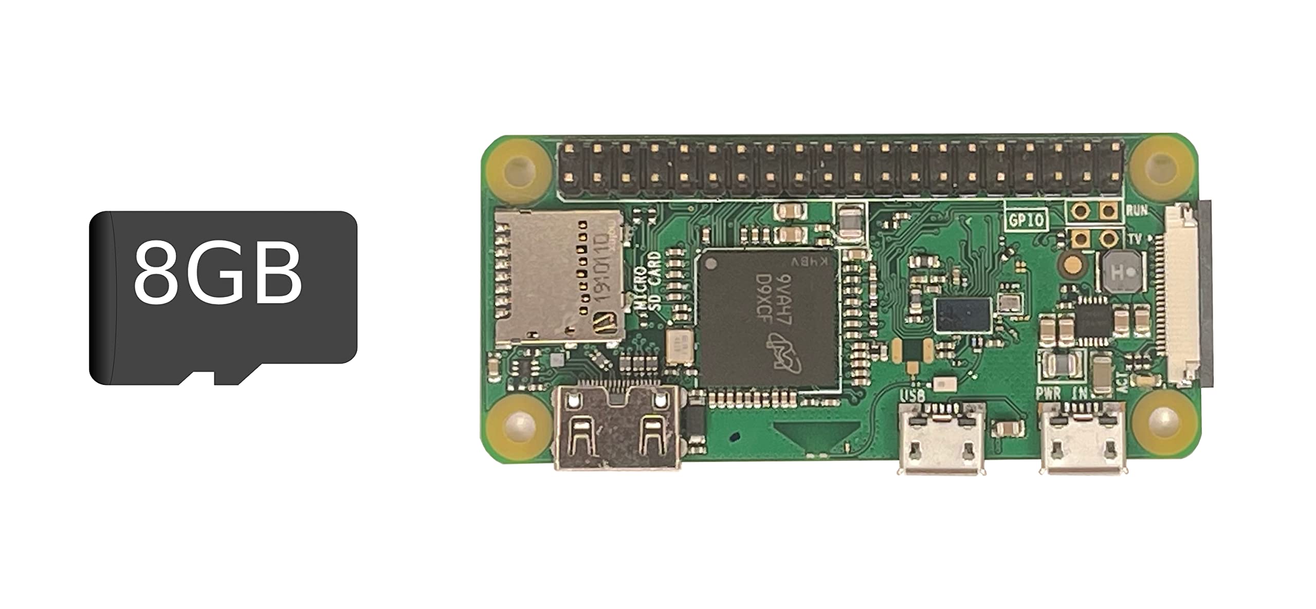 Raspberry Pi Zero WH v1.1 + 8gb Micro SD Card Combo