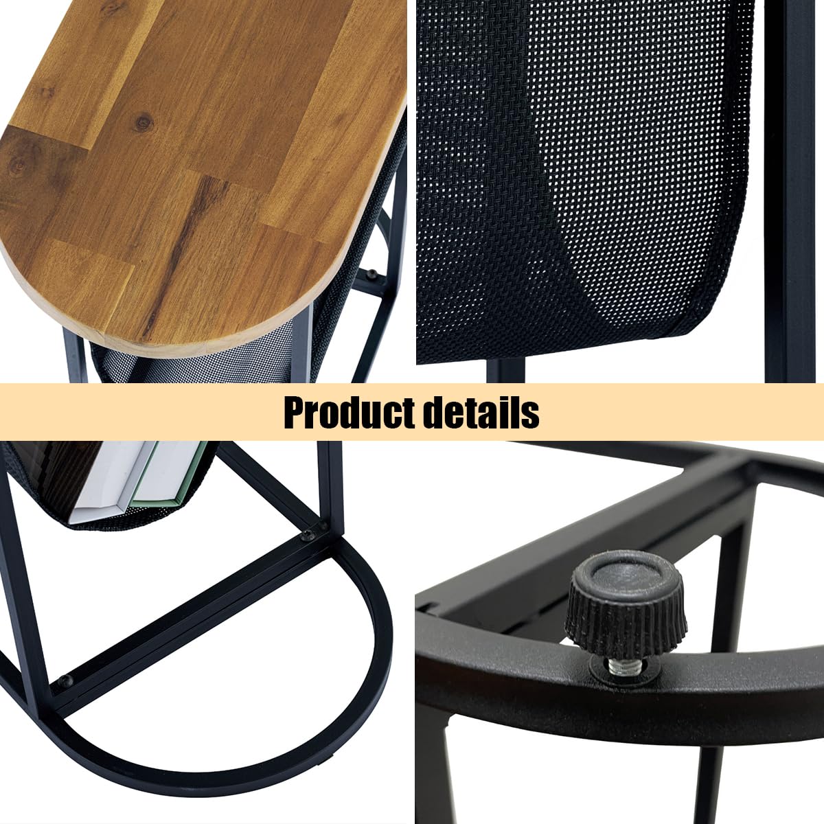 Weilianda End Table Storage Solution for Small Spaces Living Room with Magazine Organizer Side Tables Bedroom