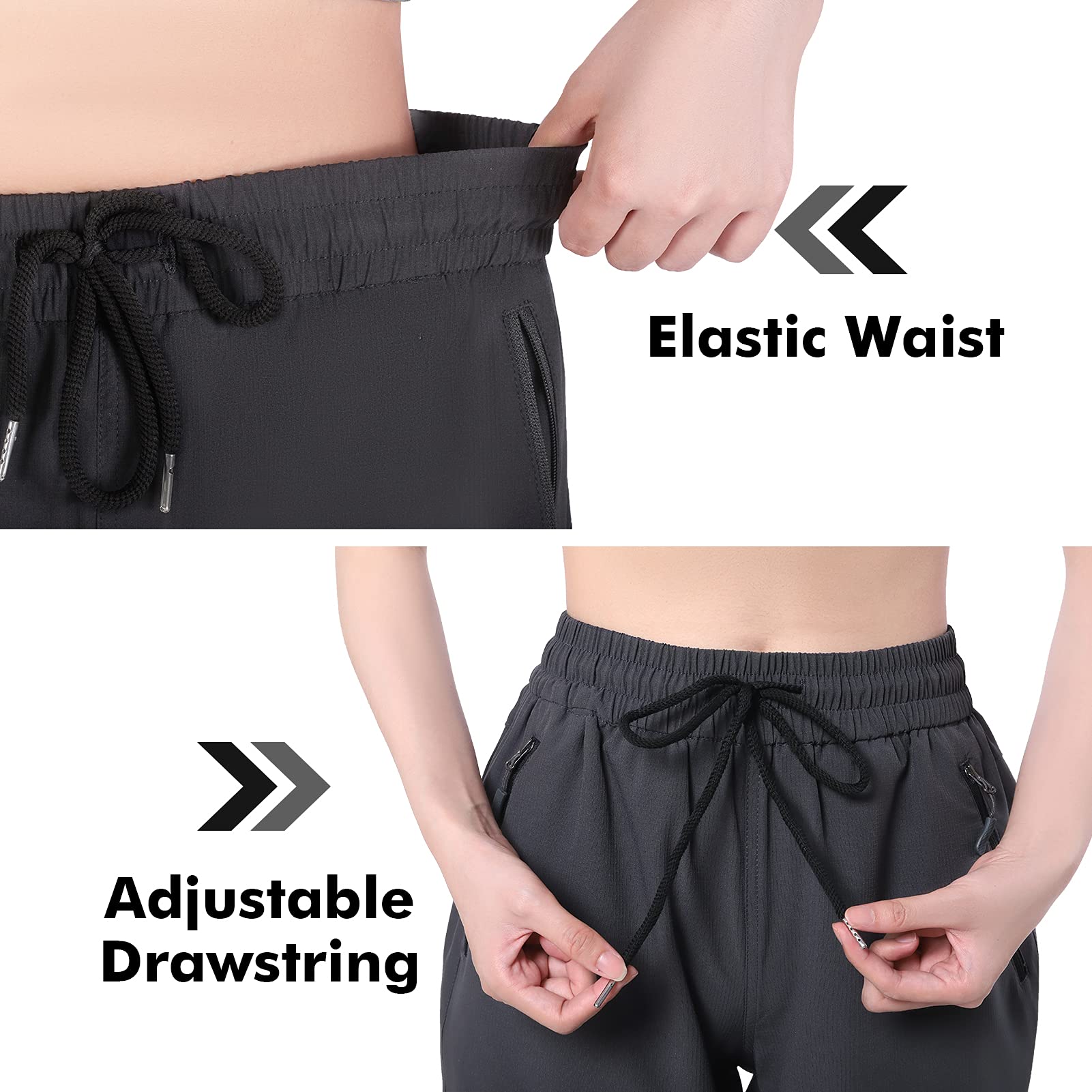 Hiauspor Women's Quick Dry Hiking Shorts Water Resistant Workout Athletic Running Shorts Bermuda Shorts Summer (Grey, X-Large)