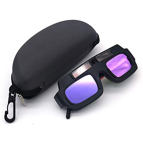 NUZAMAS Welding Glasses Eyes Protection Goggles, Solar Auto Darkening Welding Goggles, Welder Safety Protective Tools, PC Lens Welding Soldering Sight Protection, Comes with Glasses Case