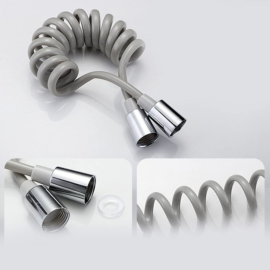 Retractable Spring Hose Flexible Telescopic Shower Hose For Handheld Shower For Head Toilet Bidet Sprayer Black/Gray/W