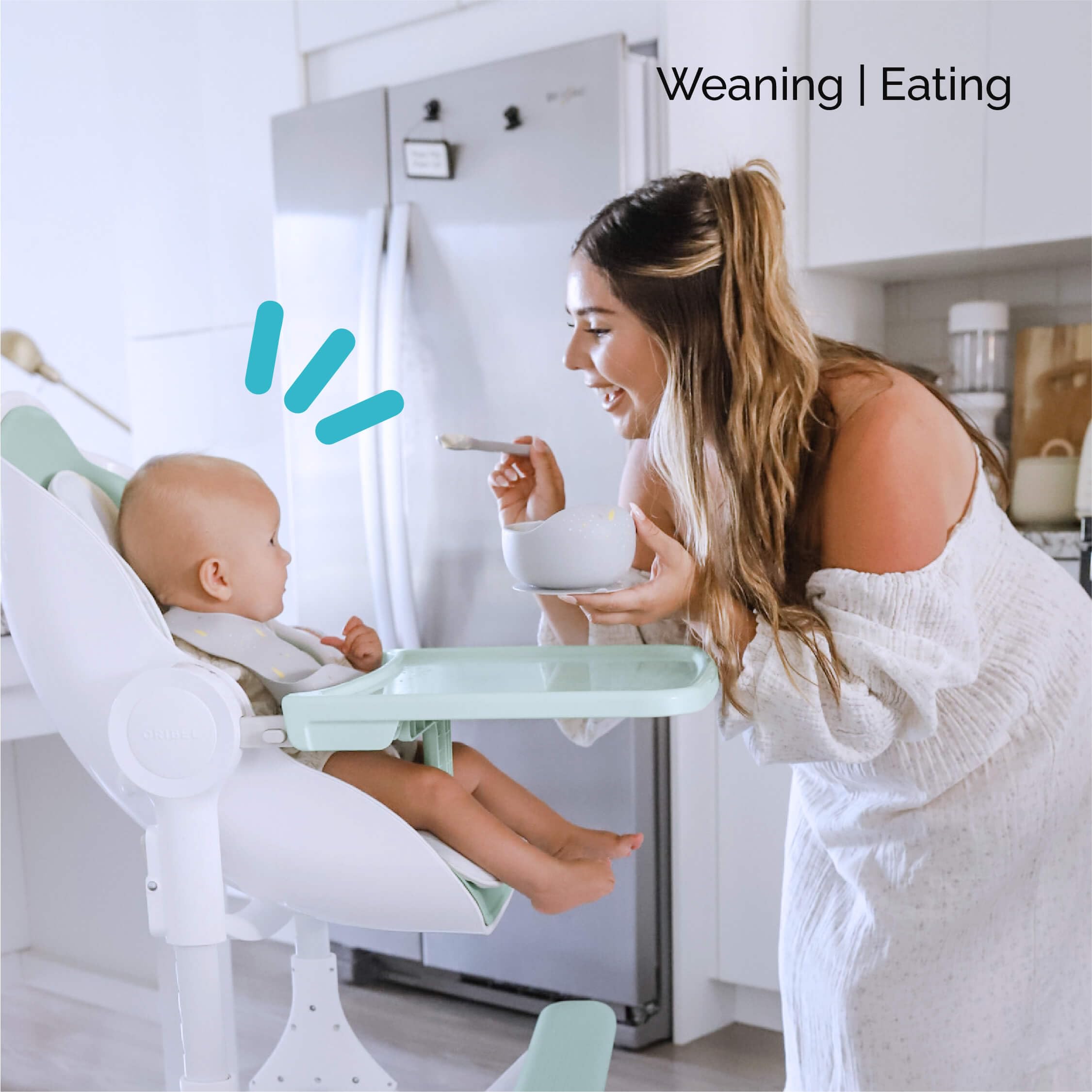 Oribel Cocoon Z Baby High Chair & Lounger | Avocado Green | Convertible for Napping & Feeding | 0mths and up | Easy to Move Gliders | Easy to Clean | No-Tool Adjustment