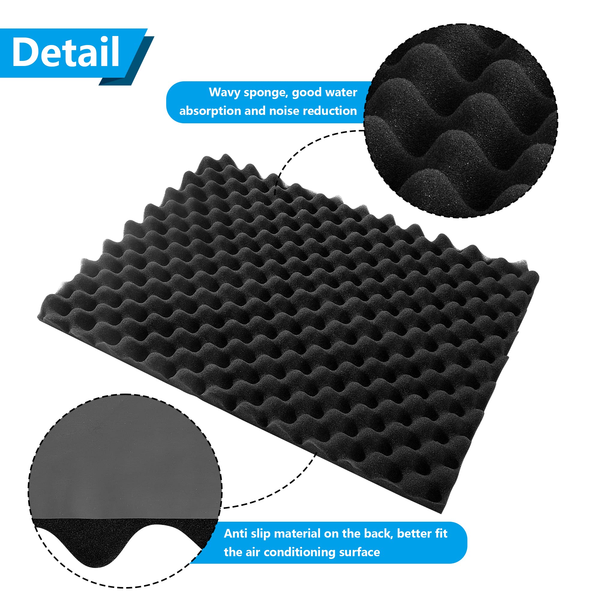 LFUTARI 23.6"x16.9" Air Conditioner Drip Cushion, Window Removable Magnetic Cushion,Air Conditioner Top Pad for Stop Dropping Noise of Water Drpping onto Your AC(Magnetic Suit for Iron Surface)