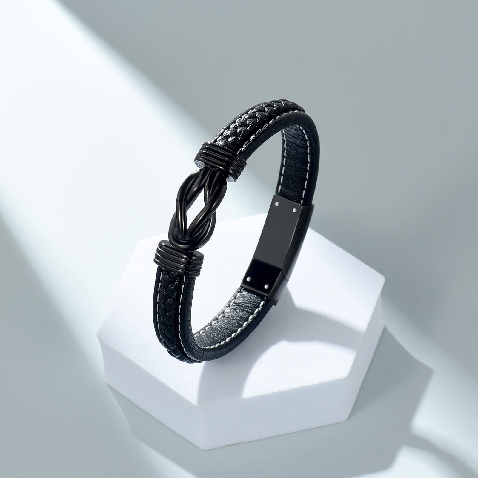 Hearbeingt Cremation Jewelry Urn Bracelet for Ashes Genuine Leather Cremation Bracelet Keepsake Urn Bangle for Ashes for Men for Women