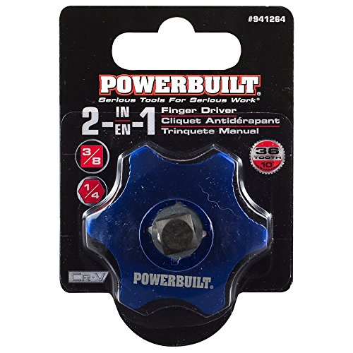 Powerbuilt 3/8 Inch Drive Palm Ratchet Handle, Finger Ratchet, Stubby Thumb Ratchet 2-in-1 for Tight Spaces - 941264