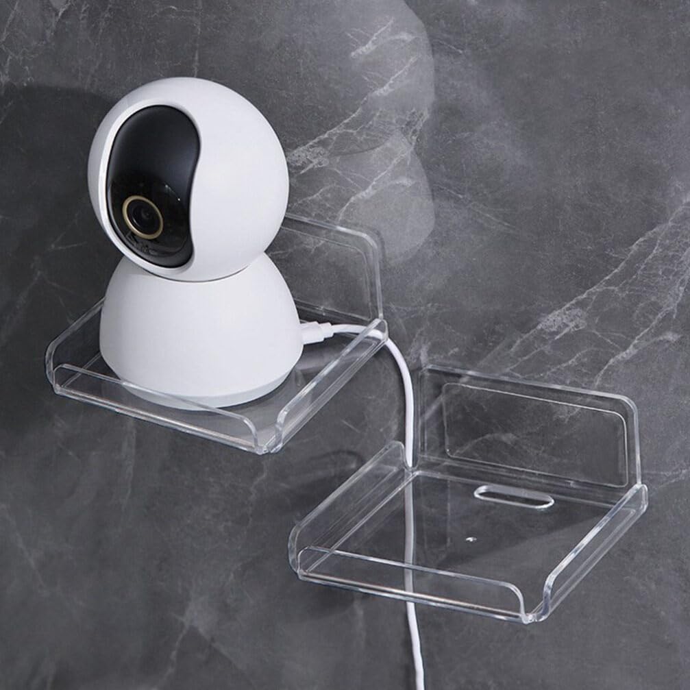 UKCOCO 2pcs Camera Bracket Corner Shelfs Indoor Plant Shelves Wall Shelves for Plants Monitor Camera Wall Shelf Camera Wall Mount Speaker Stand Acrylic Transparent Speaker Shelf