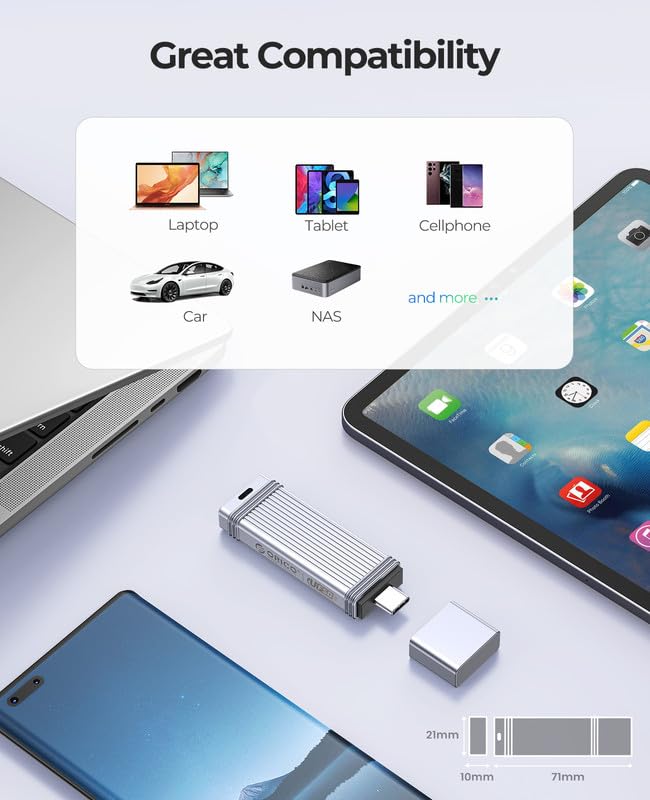 ORICO 405 MB/s Flash Drive 512GB, Memory Stick USB3.2 Reading Thumb Drive with Keychain USB Flash Drive Metal USB Drive Data Storage Compatible with Computer/Laptop(UFSD)