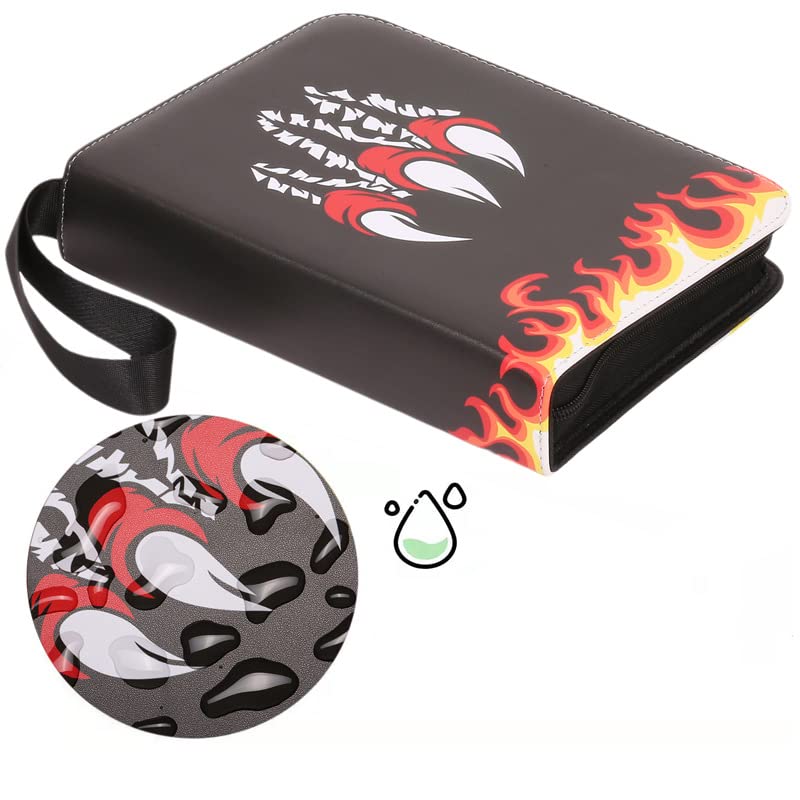 Karlling pokemon card binder charizard 4 pocket card holder with 50 Removable Sleeves hold Up to 400 Standard Size Trading Card Games Collection Binder