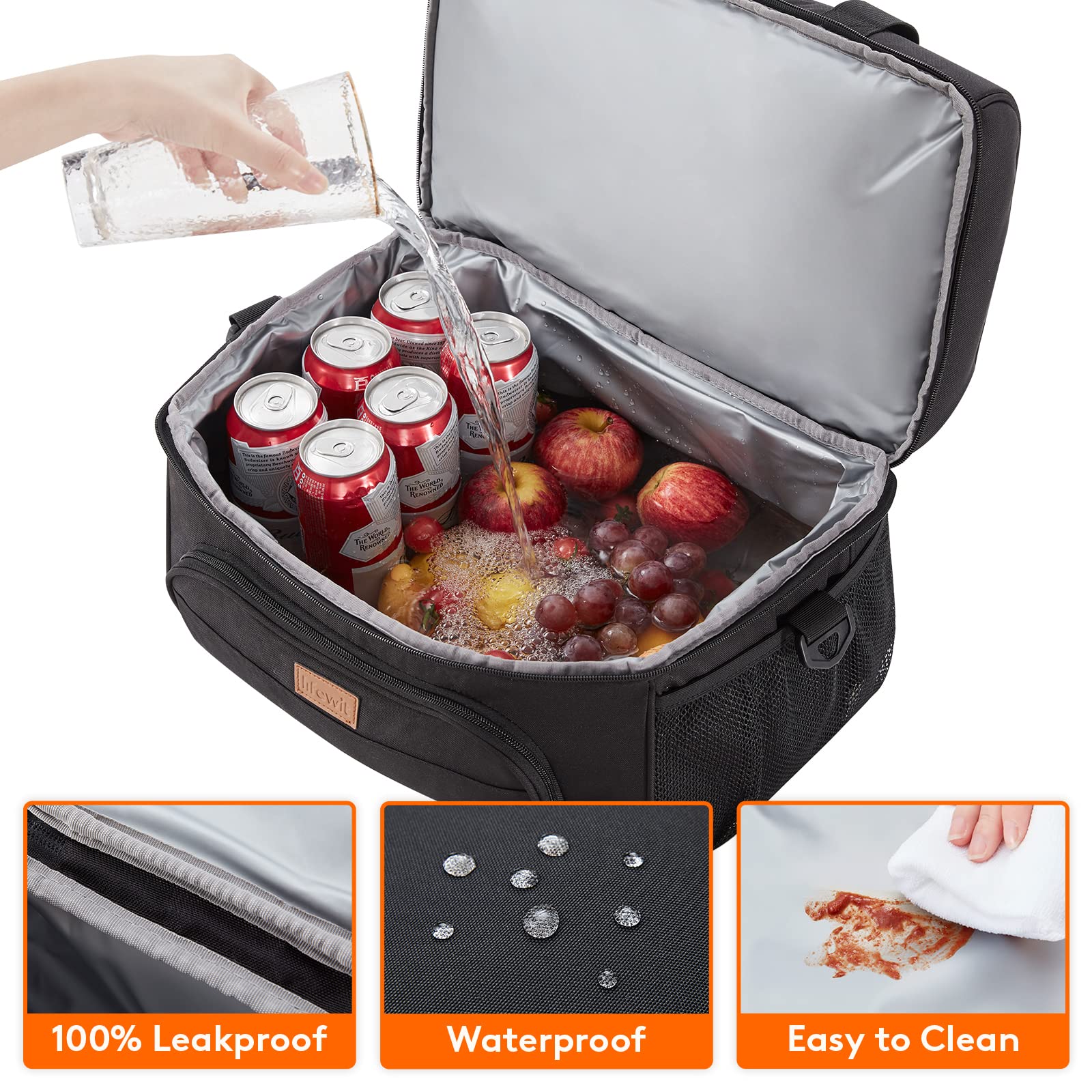 Lifewit 20L Black Cooler Bag, Bundle with 30L Grey Cooler Bag