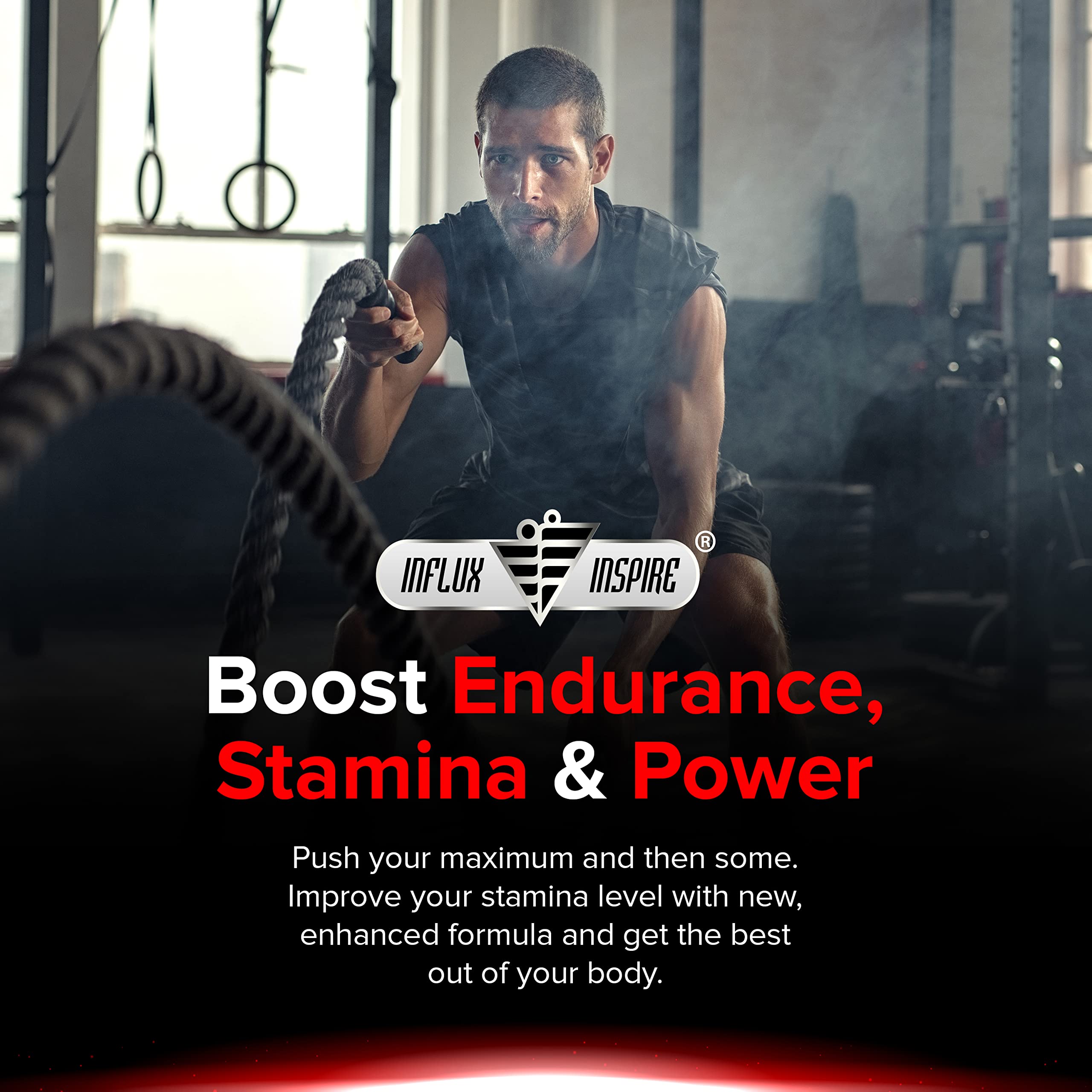Influx Inspire Testosterone Booster for Men - Test Booster for Stamina, Endurance & Strength - 60 Capsules