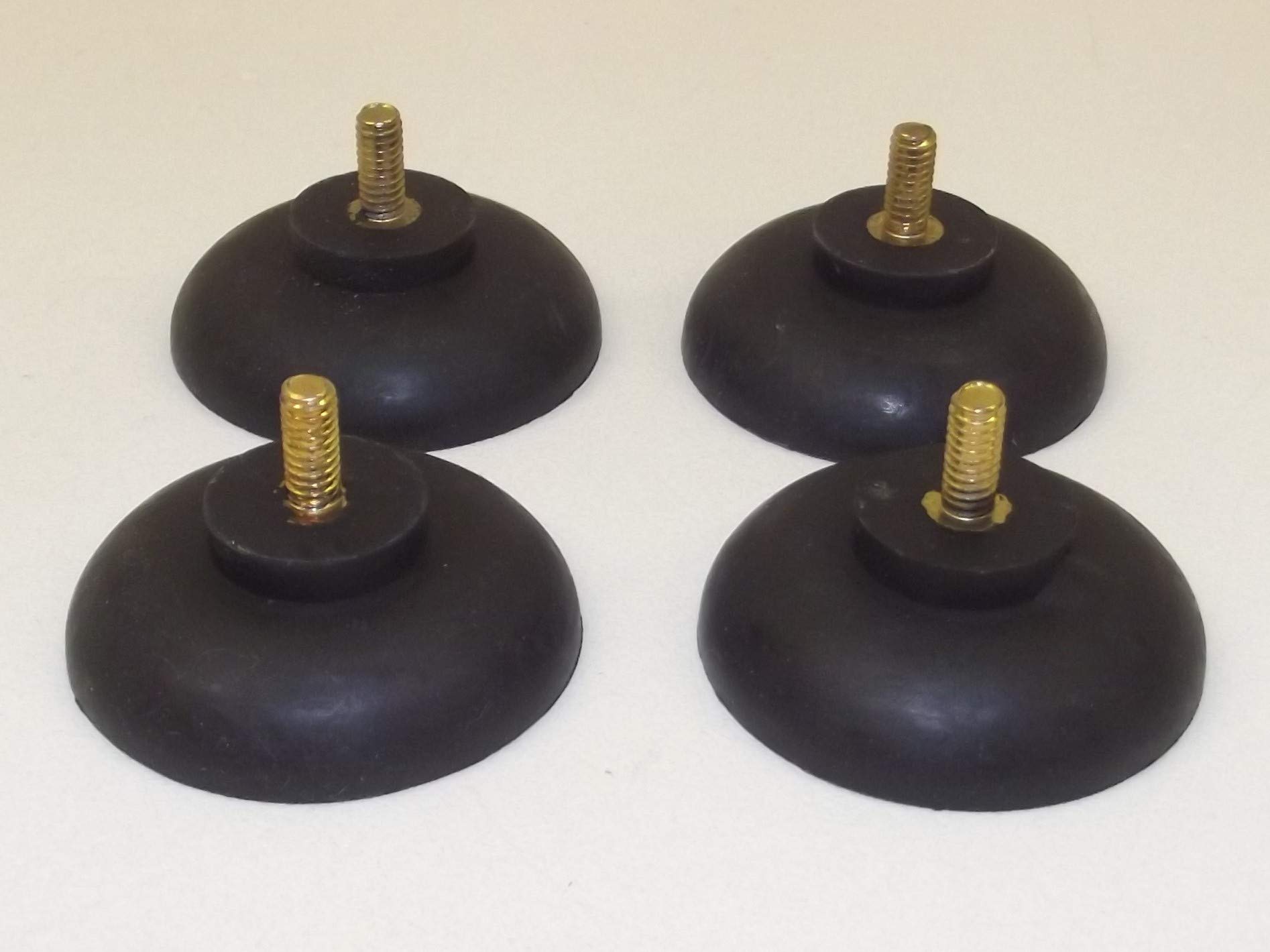 JL Missouri Parts 4X 3/8" #8-32 Screw in 1 1/2" Rubber Suction Cup, 1/2" Tall, Made in USA