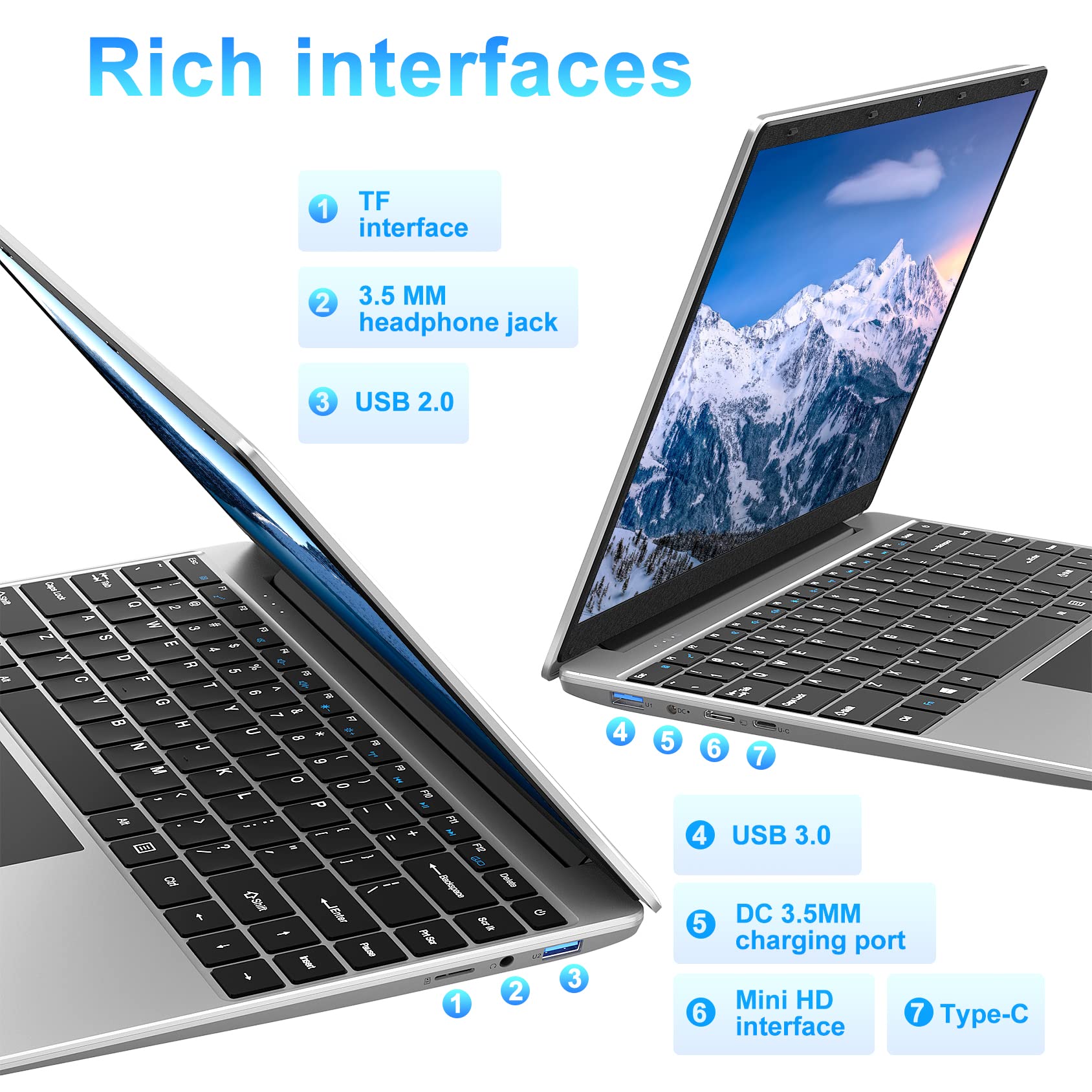 jumper Laptop 12GB LPDDR4 512GB SSD, 14 Inch Windows 11 Laptops Computer with Intel Celeron Quad-Core Processor, 1080p Full HD IPS Screen, 2.4G/5G WiFi, UHD Graphics 600, Stereo Speaker, USB3.0.