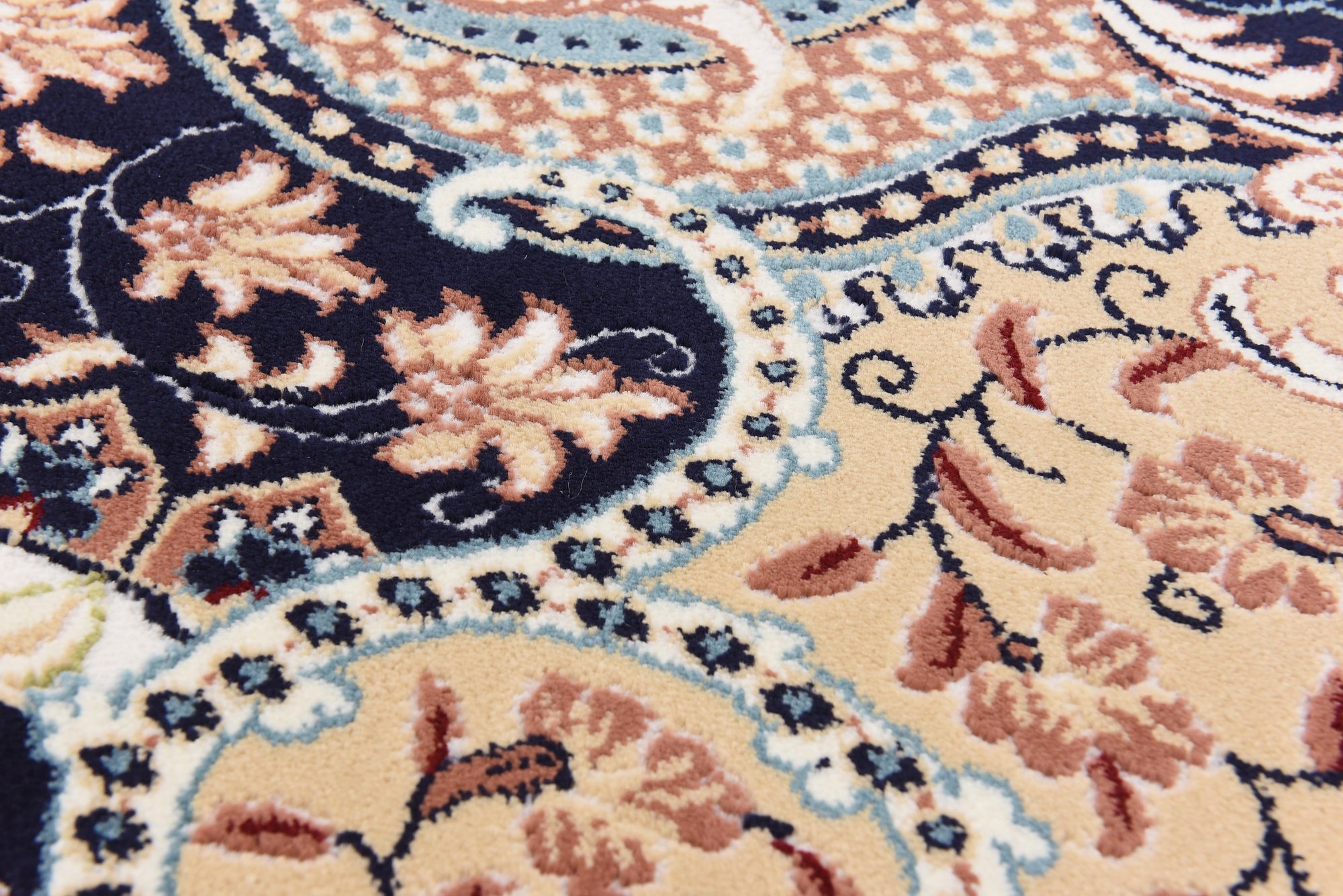 Unique Loom Narenj Collection Classic Traditional Medallion Textured Design Area Rug, 8 x 10 ft, Navy Blue/Blue