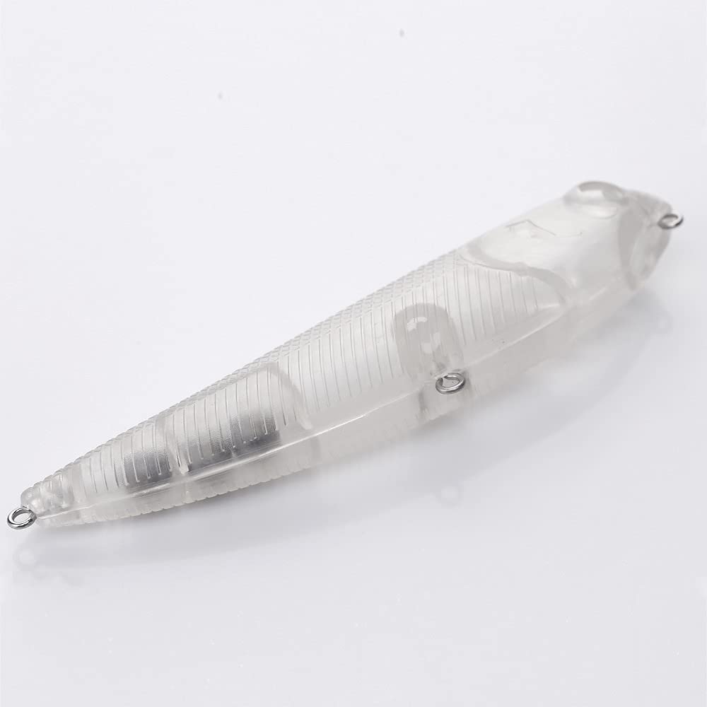 LHLLHL 20pcs/Set Unpainted Lures Fishing DIY Blank Clear Artificial Hard Plastic Pencil Baits 90mm 100mm 110mm with 5mm 3D Fish Eyes (Size : 110mm 13.5g)