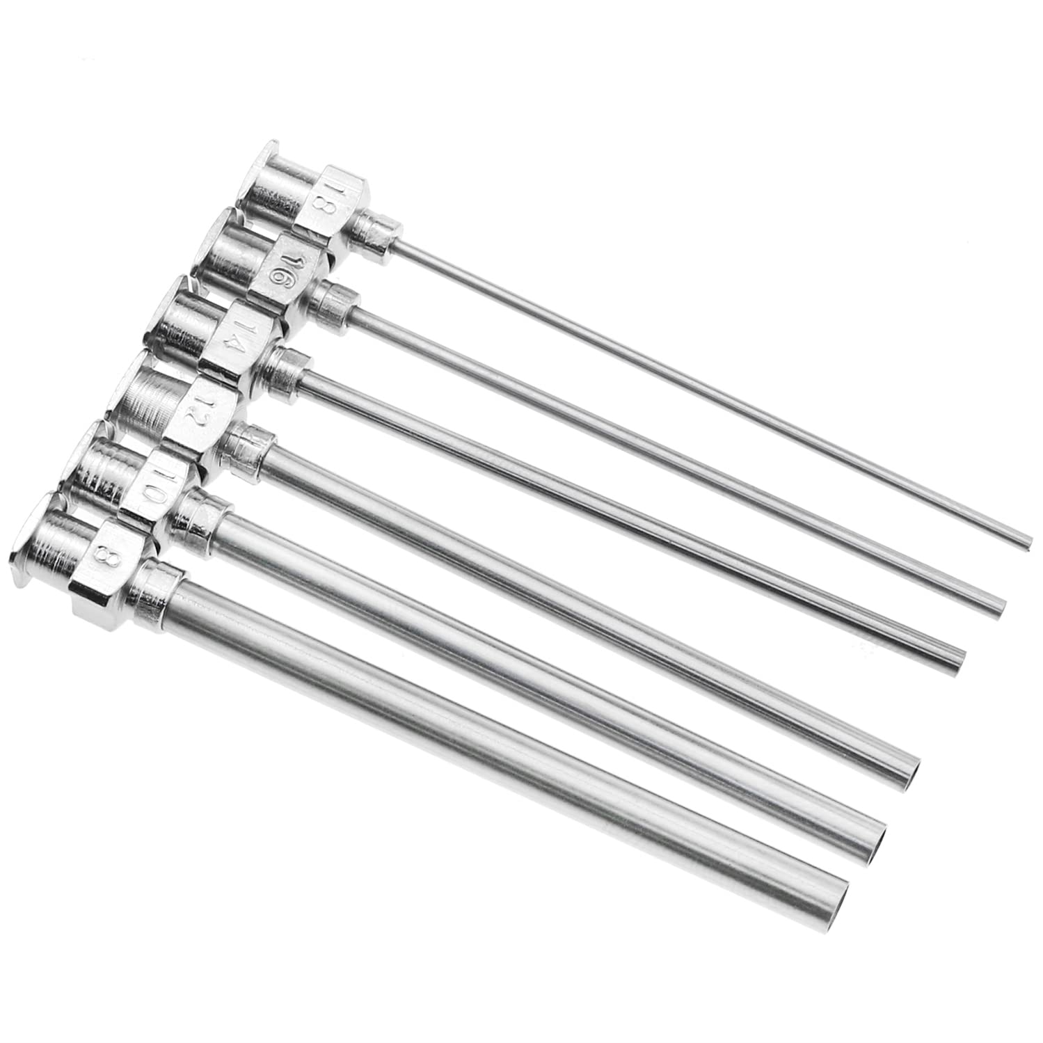 MTQY 12pcs Dispensing Needle Stainless Steel Blunt Tip Luer Lock 8/10/12/14/16/18 Gauges