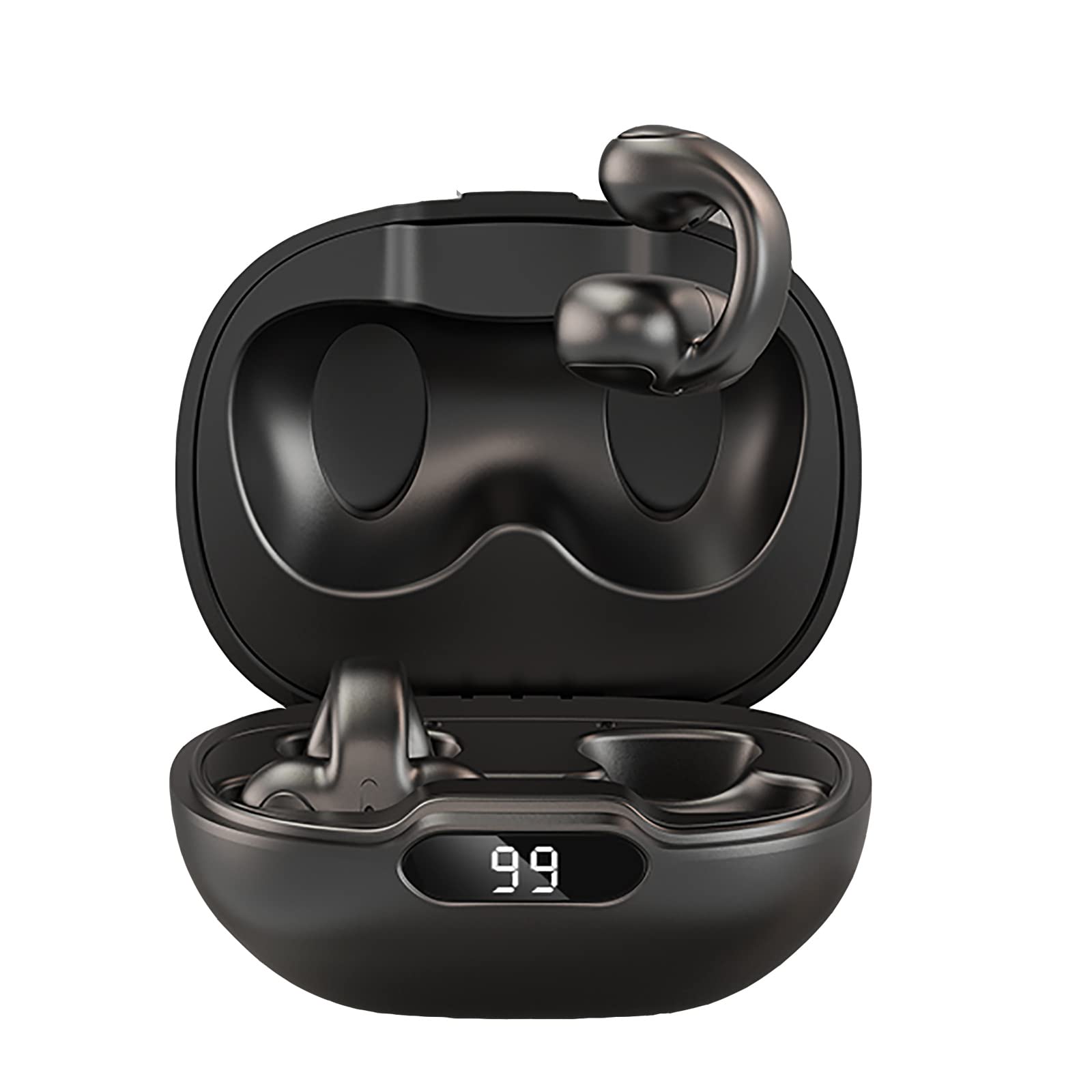 Open Ear Bone Conduction Earbuds Clip On Head Set Wireless Ear Clip Bone Conduction Headphones Headset Cycling Running Workout Earbuds Bluetooth Bone Conducting Induction Earphones Headphone