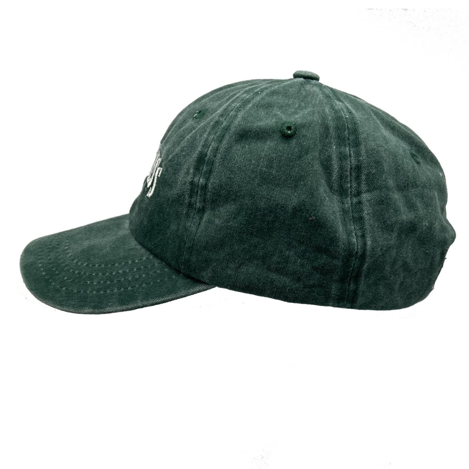 Los Angeless Baseball Cap Cotton Adjustable Low Profile Strapback Washed Vintage Distressed Denim Sun Dad Hat for Men Women Green