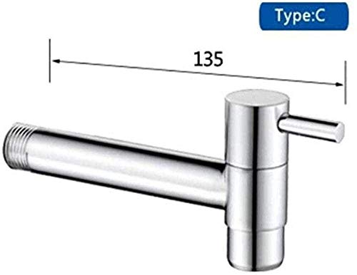 NZDY Faucet Extra Longht Solid Brass Outdoor Garden Washing Hine Chrome Plated Standard G1/2 Threaded
