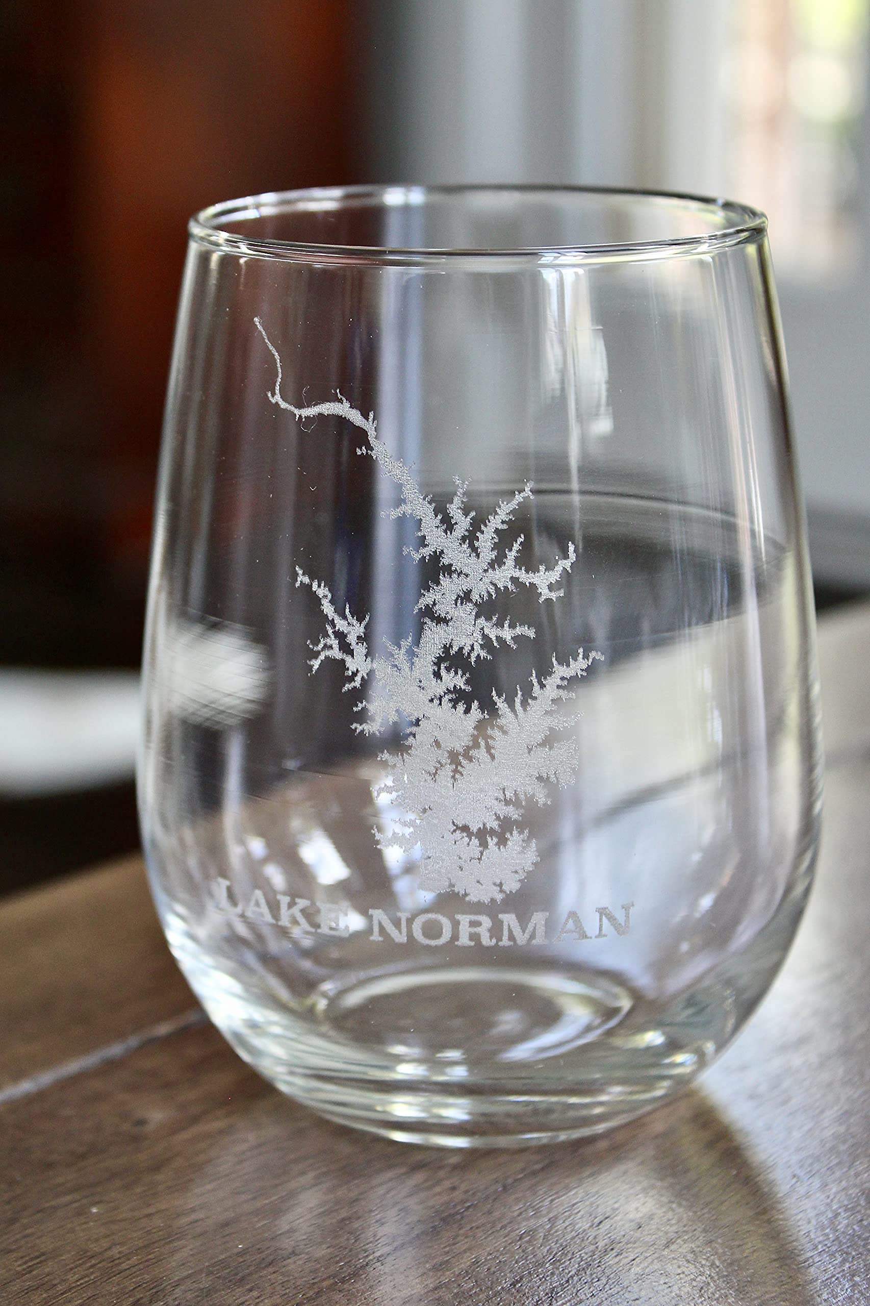 HullSpeed Designs Lake Norman - Set of 2 Stemless Wine Glasses - Laser Engraved