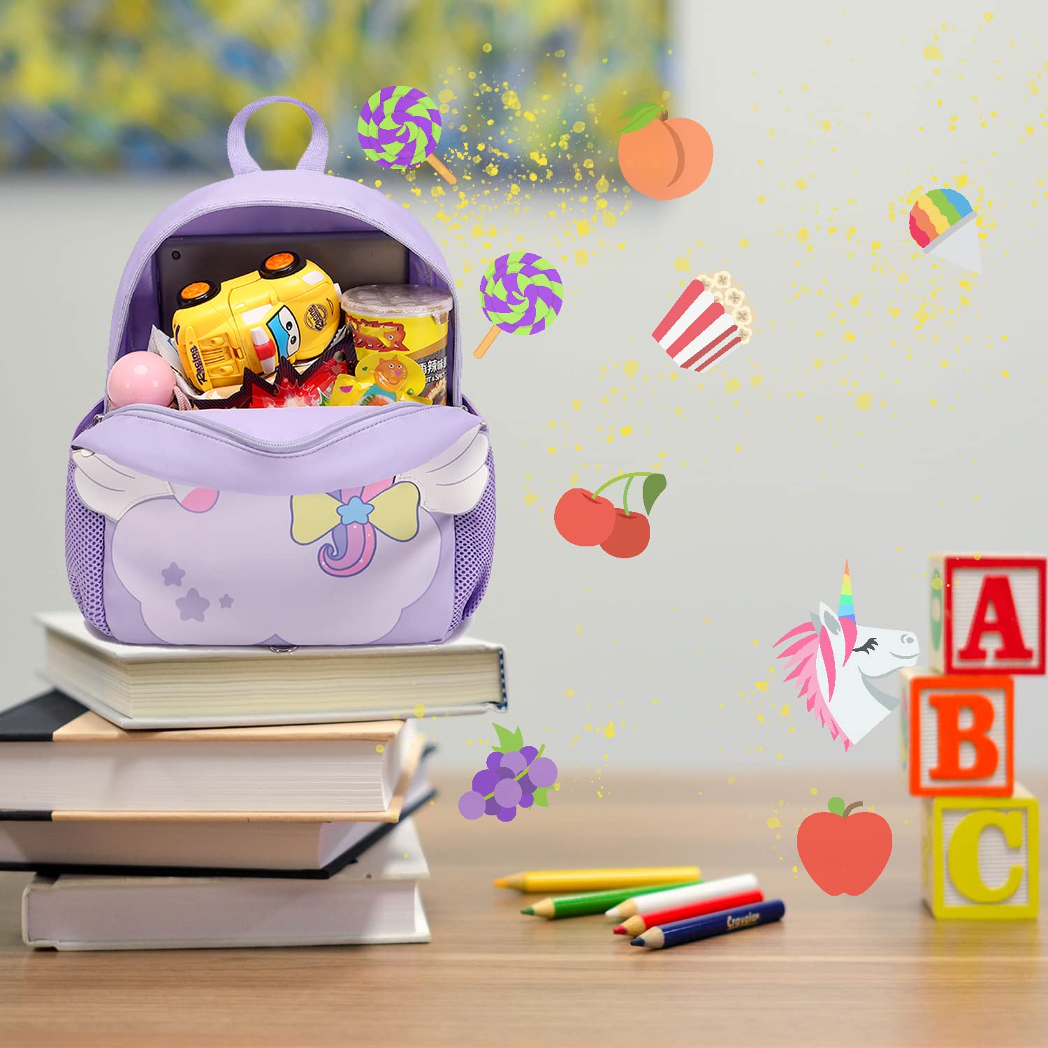 Jumpopack Unicorn Backpack for Girls Toddler Backpack for Girls Preschool Backpack Kids' Backpacks Small Mini Toddler Backpack Toddler Bookbag