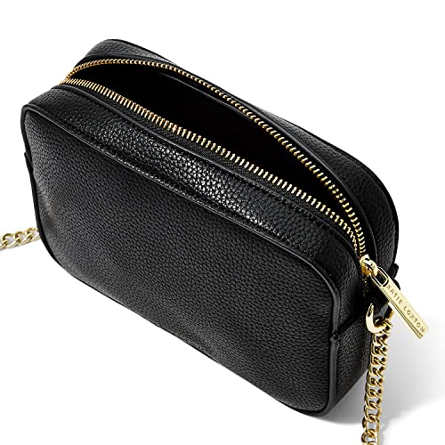 KATIE LOXTON Millie Small Womens Vegan Leather Chain Strap Mini Crossbody Clutch Handbag Purse Black