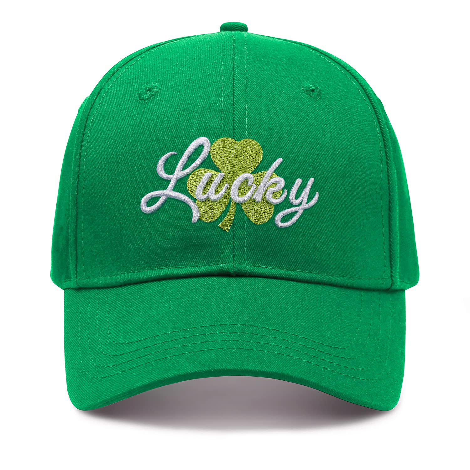 LHSCVJSEKL St Patricks Day Hat Lucky Embroidered Baseball Cap Shamrock Hat Clover Saint Pattys Hat Men Women Green Adjustable