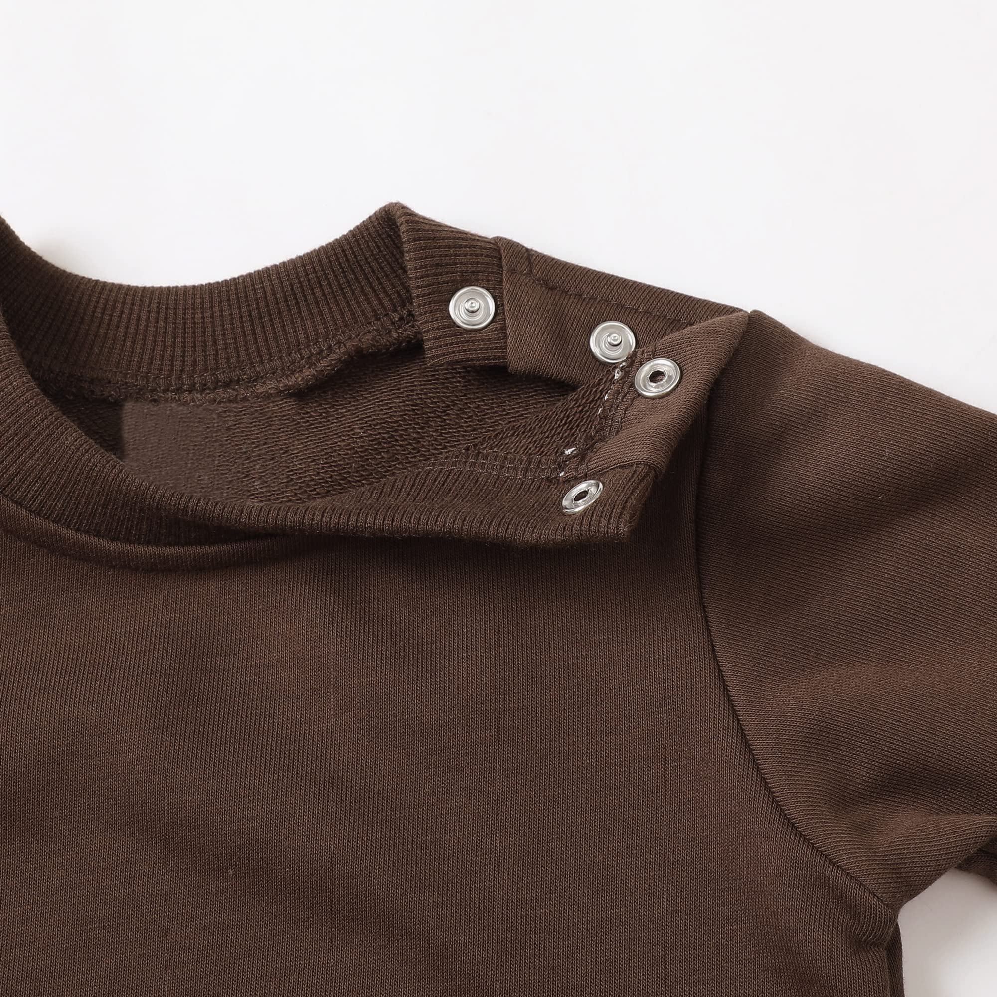 OPAWO Newborn Baby Boy Girl Romper Bodysuit Infant Oversized Sweatshirts Long Sleeve Pullover Sweater Top Fall Winter Clothes(Beige,0-3Months)