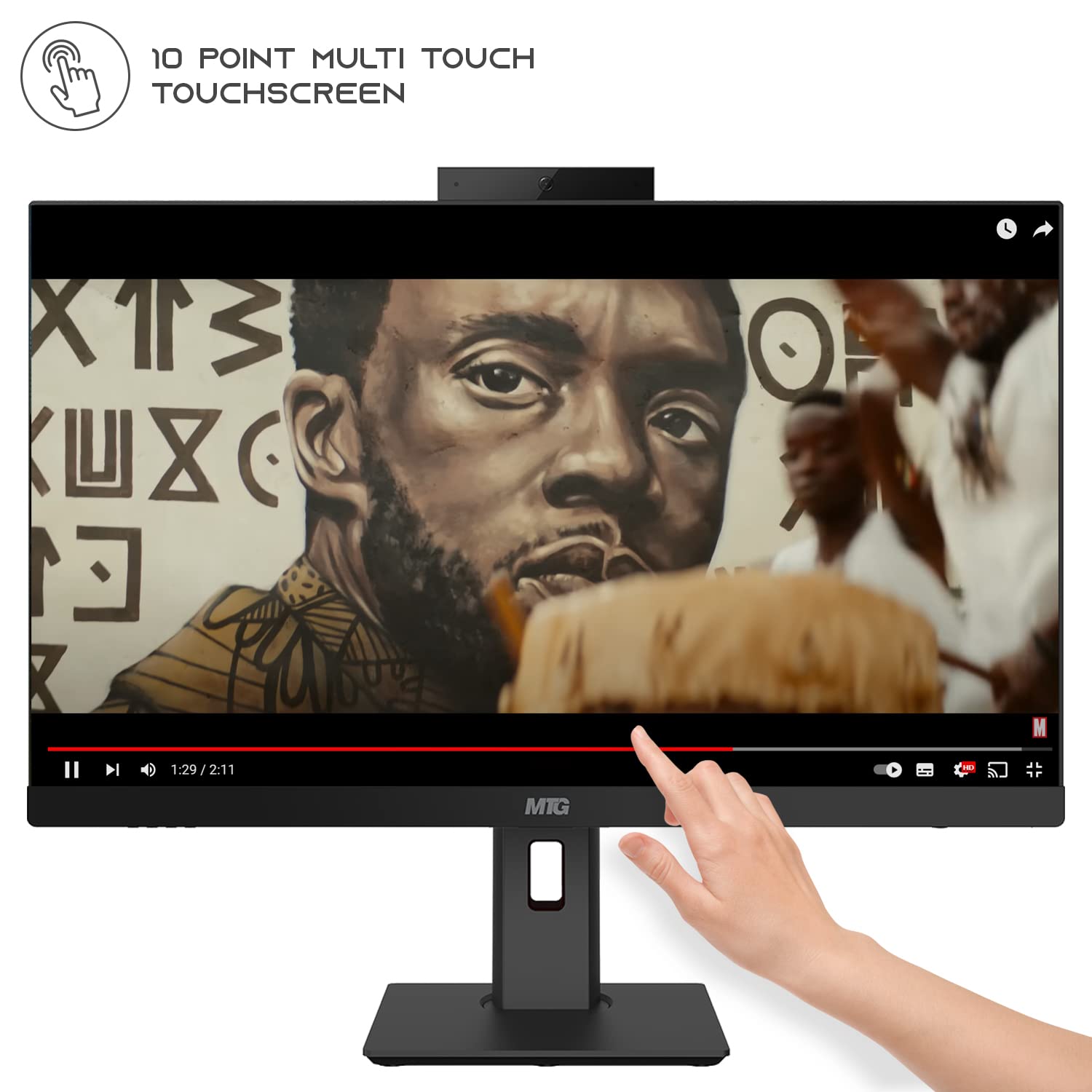 MTG Yama 24 inch, FHD Touchscreen, Office Use All in one PC, Intel Core i5 10th Gen 8GB RAM DDR4, 240GB NVME | 1TB SSD, Webcam, DVD RW, Office 365, Windows 11 Home