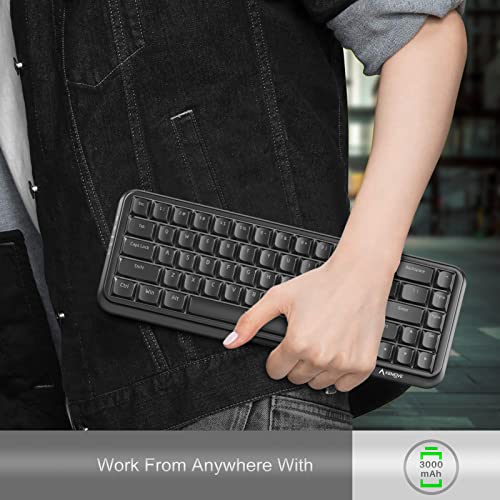 KEMOVE K68 60% Wireless Mechanical Gaming Keyboard Supports 2.4G/Bluetooth5.0/USB-C, Light Strip RGB Backlit Hot-Swappable 68 Keys Wired Keyboard for Mac Windows, Gateron Silver Pro Switches