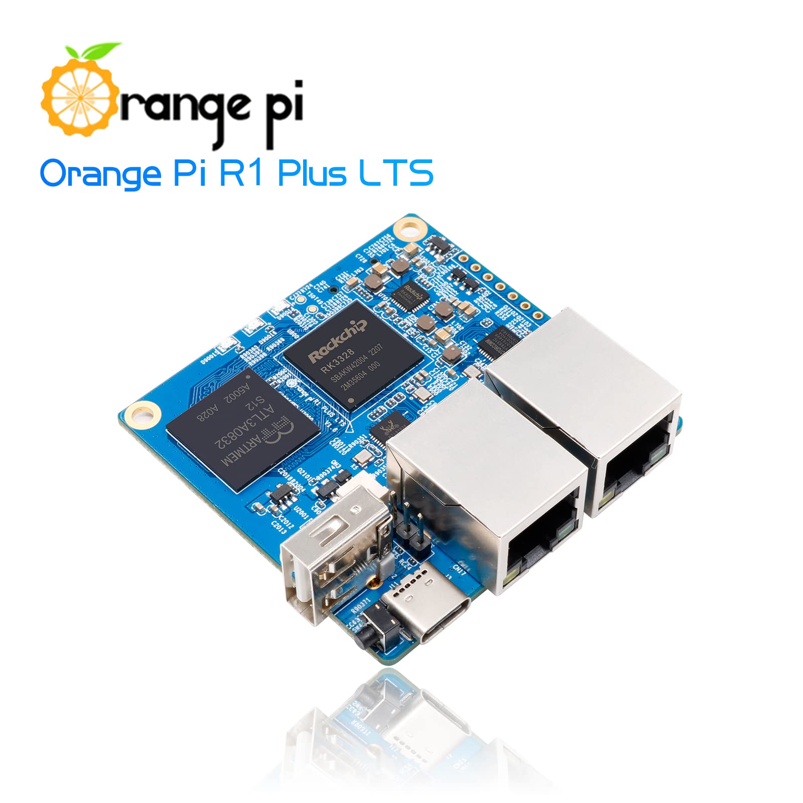 Orange Pi R1 Plus LTS 1GB RAM Rockchip RK3328 Quad Core 64 Bit Open Source Single Board Computer, Mini PC Microcontroller Run Android, Ubuntu, Debian, OpenWRT OS (Pi R1 Plus LTS)