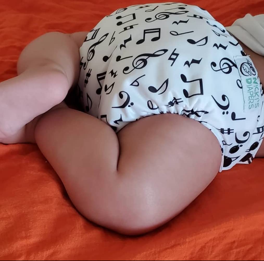 Nicki's Diapers One Size Ultimate All in Snap Cloth Diaper | Adjustable, Washable, and Reusable for Baby Boy or Girl Built Inserts Machine Washable (Candy Cane) (CDAIONDOSULSN)