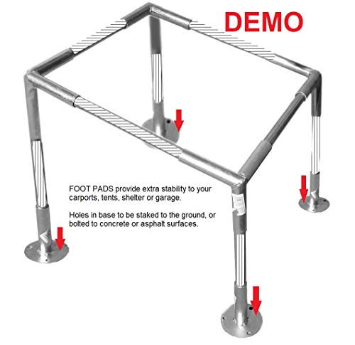 ODC Carport Canopy Foot Pads Base Plates Leg pegs (6)