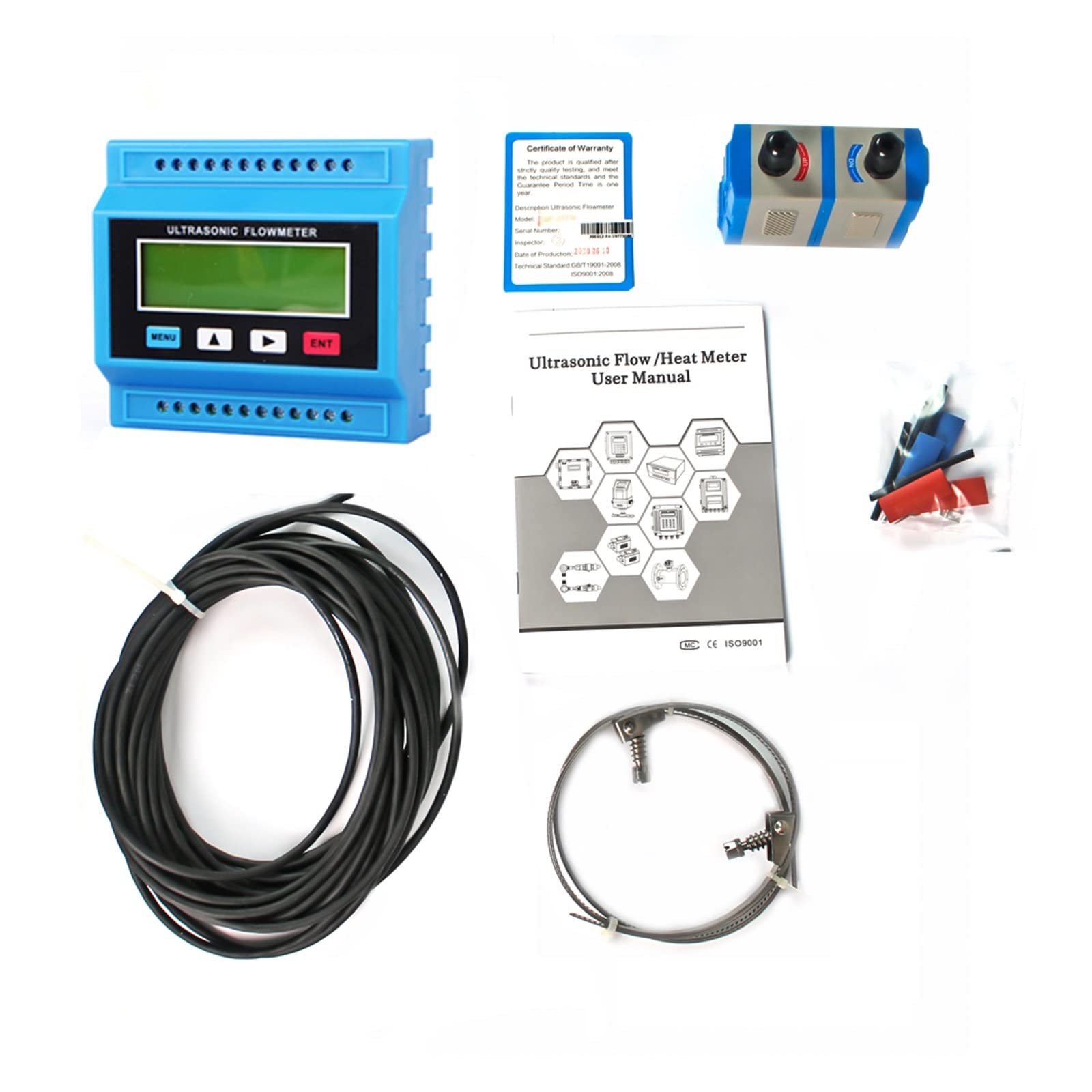 QYTEC Hose Timer TUF-2000M-TM-1 Digital Liquid Ultrasonic Flowmeter Water Flow Meter Module/RTU with TM1 Transducer DN50-700mm Water Timer