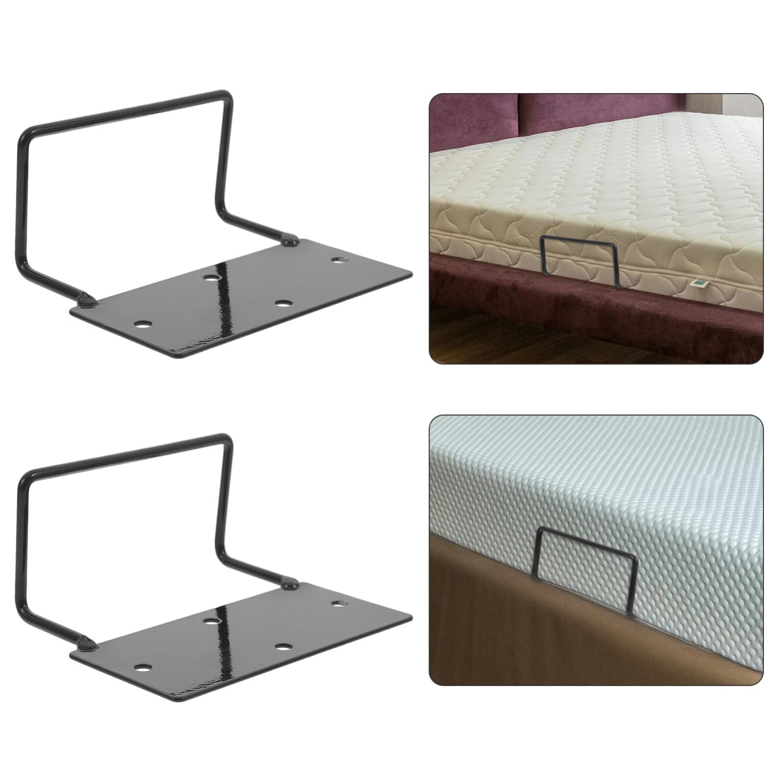 PRETYZOOM 2pcs Mattress Retainer Bar for Adjustable Beds, Keep Mattress from Sliding No Drill Mattress Retainer Bar Metal Bed Gripper for Wooden Bed Frame