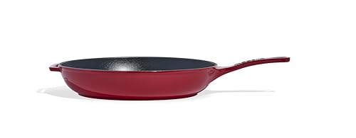 Made In Cookware - Enameled Cast Iron Skillet - Red - Exceptional Heat Retention & Durability - Professional Cookware - Crafted in France - Induction Compatible