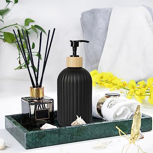 Kitchen Bathroom Dish Soap Dispenser, 14 Oz Glass Refillable Liquid Hand Soap Dispenser with Plastic Pump, Lotion Soap Dispenser Bottle, for Hand Soap, Soap, Lotion…