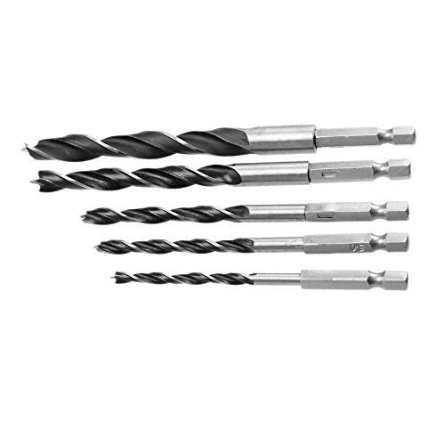 MUXSAM 5PCS Three Sharp Carbide Twist Chamfer Countersink Drill Bit Set Hole-Drilling Tool Kit 4/5/6/8/10mm