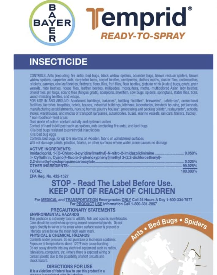 Temprid Spray 15oz | Premium USA Supply Gloves for Safe Eradication | USA Supply Pest ID Card