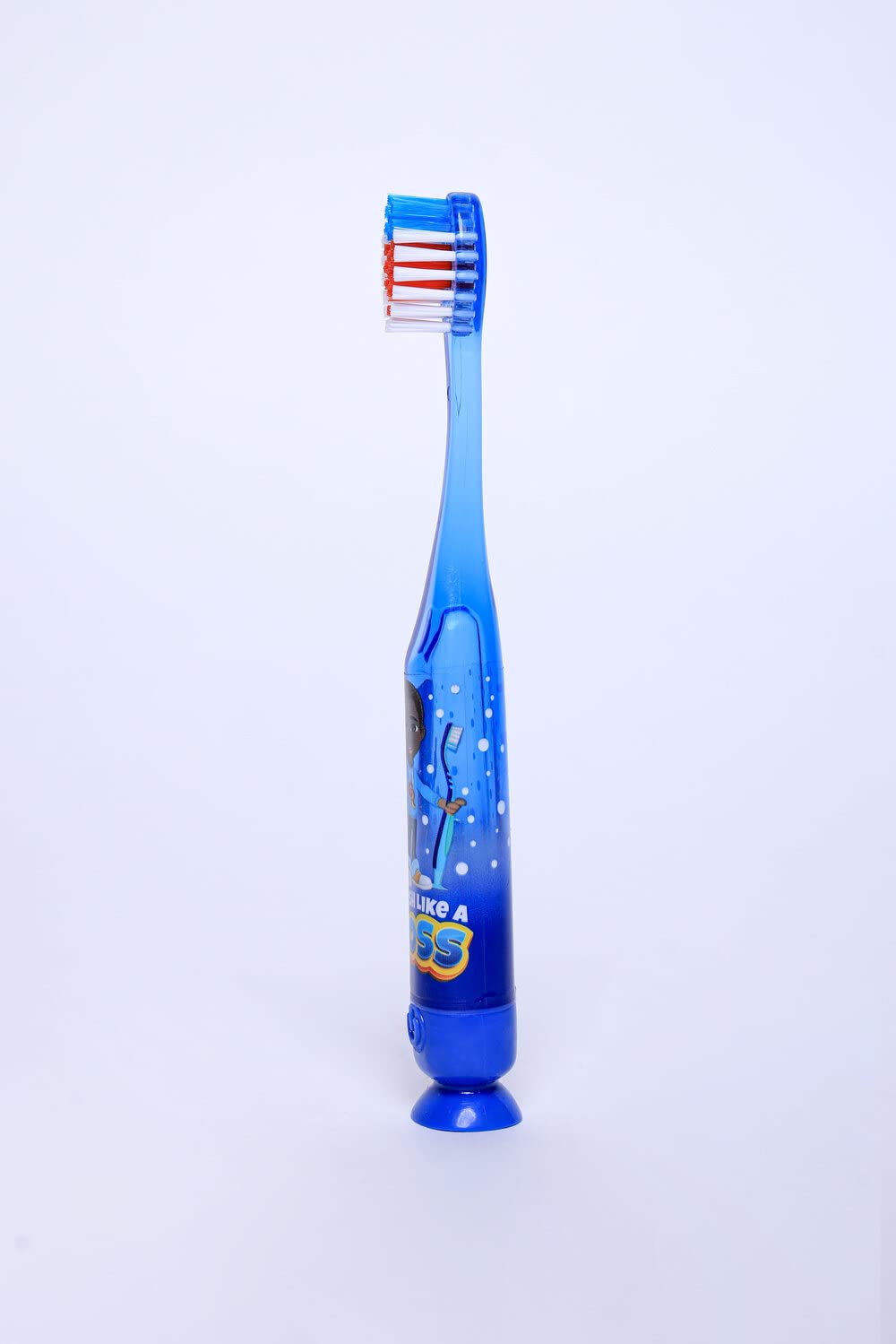 OUR REFLECTIONS Kids Manual Light Up 60 Seconds Timer Toothbrush, Suction Cup, Soft Bristles, Ages 3 and up. John (John Light Up Timer Toothbrush, Blue)