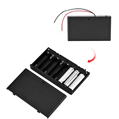 plplaaoo 8pcs AA Battery Holder, Battery Holder with Cover & Power Switch,12V AA Battery Holder Battery Storage Box, 8 AA Battery Holder,5.12x2.87x0.79 in, Battery Holder AA Battery Holder 12v AA