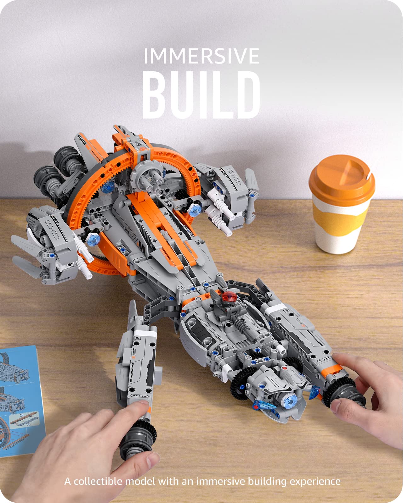 Nifeliz Starfighter, Spaceship Building Toy with Technology Pieces, Attractive Display Model Set as for Adults (1,146 Pieces)