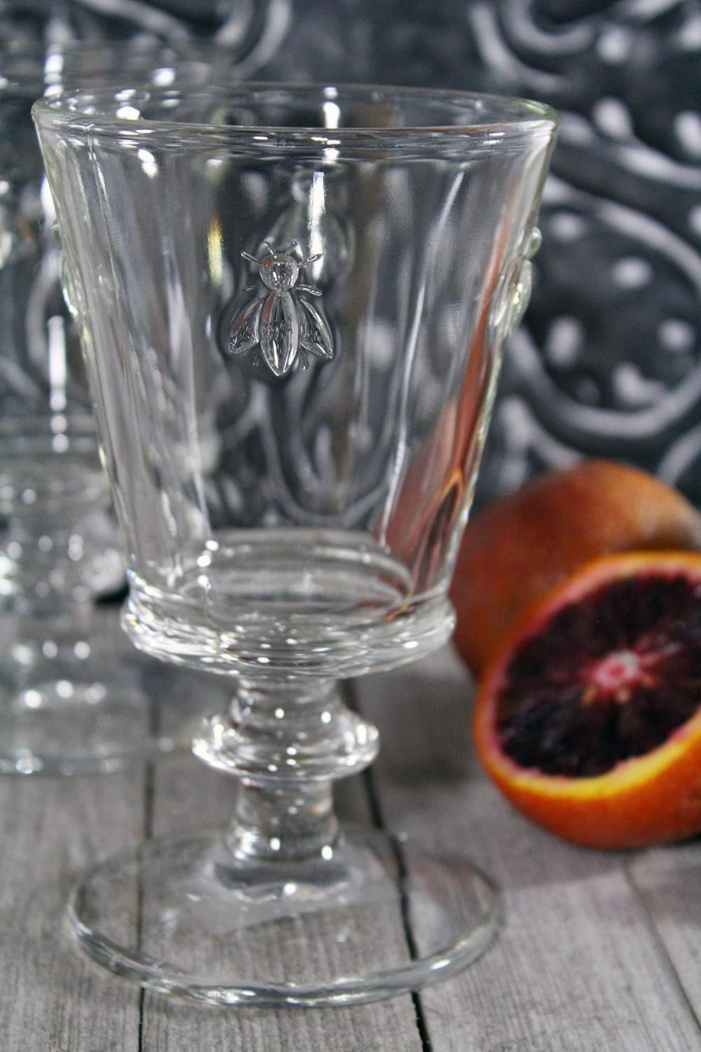 La Rochere Napoleon Bee 12 oz Wine Tasting Glasses - Set of 6. Iconic French Wine Glasses w/ the French Bee Embossed Design