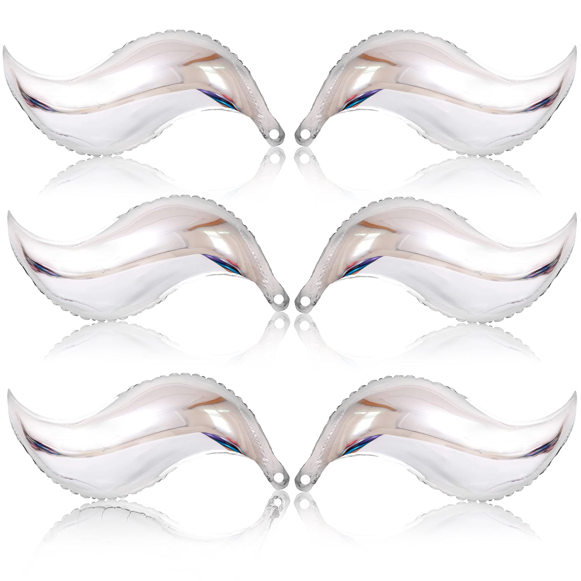 KatchOn, Silver Mermaid Tail Balloon - 25 Inch, Pack of 6 | Silver Mermaid Balloons for Mermaid Balloon Garland | Silver Foil Curve Balloon | Mermaid Tail Foil Balloon for Mermaid Birthday Decorations